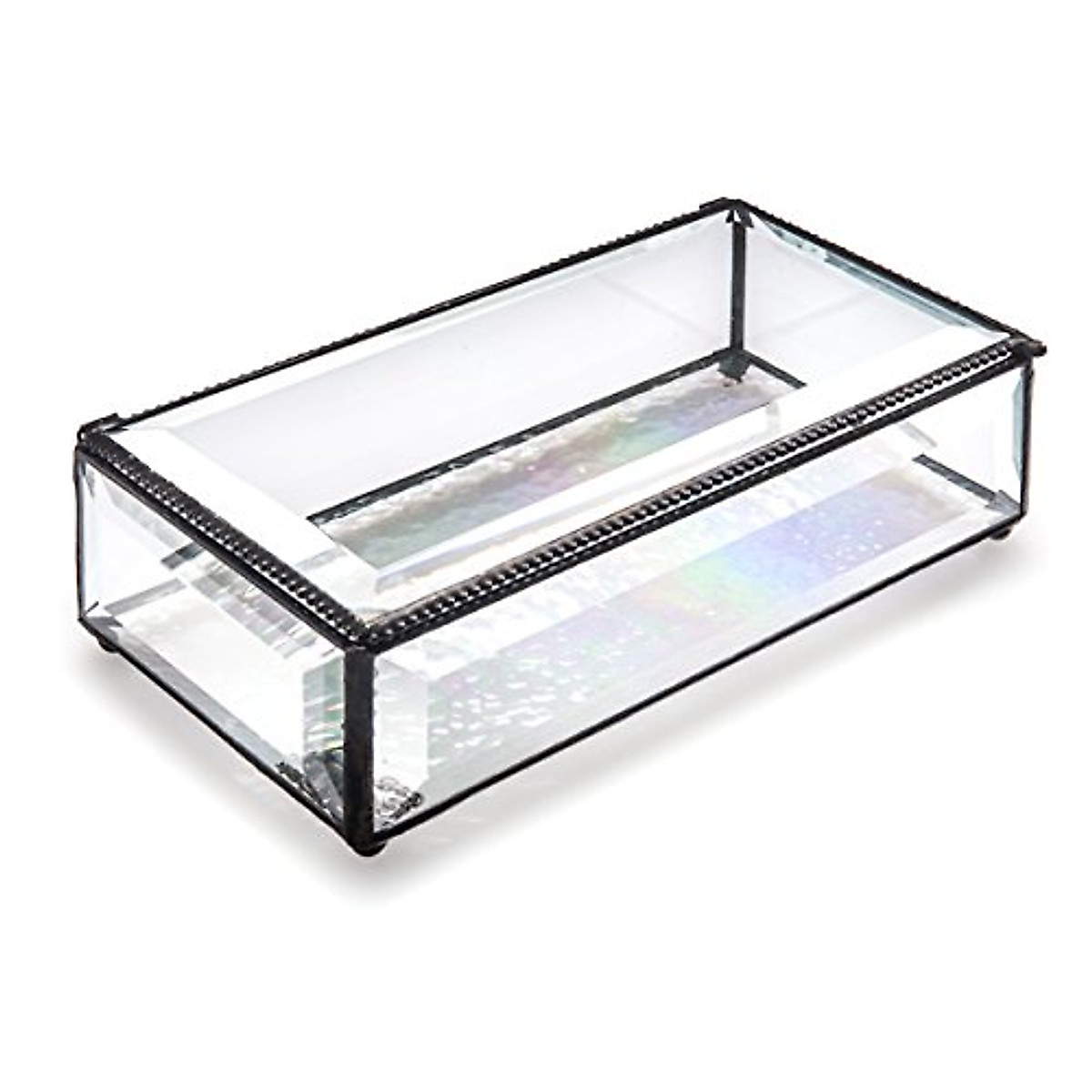 J Devlin Box 830 Large Clear Beveled Glass Jewelry Keepsake Box Home Decor Display