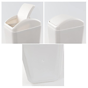 Readsky 3.5 Gallon Swing Top Trash Can, Plastic Garbage Can with Swing Lid, Light Grey