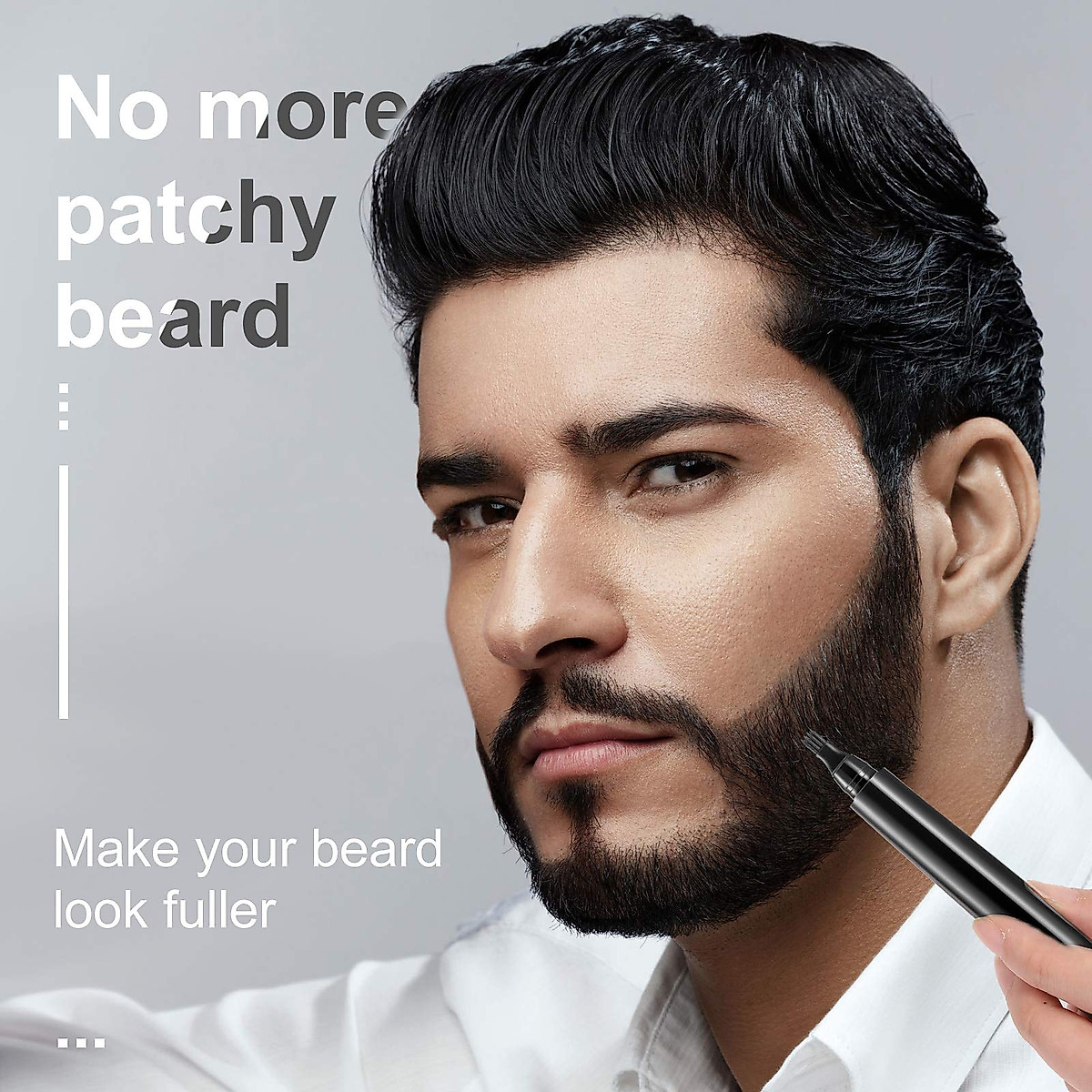 2 Pieces Microblading Eyebrow Pencil Beard Pencil Filler with a Micro-fork Tip Seamless Beard Filler Black Natural Finish Beard Pencil for Enhancing Beard, Moustache, Eyebrows Color and Shape