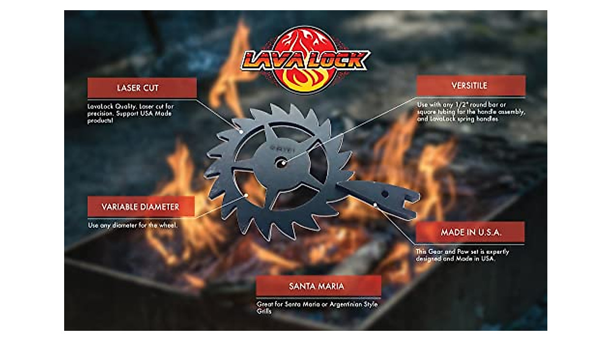 LavaLock® Ratchet & Paw Gear for Santa Maria Grill