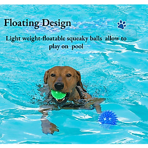 Green Hut 2.5" Squeaky Dog Toy Balls Spike Balls for Pet Spike Ball Toys for Clean Teeth and Training Spiky Dog Balls for Aggressive Chewers 3 Pack