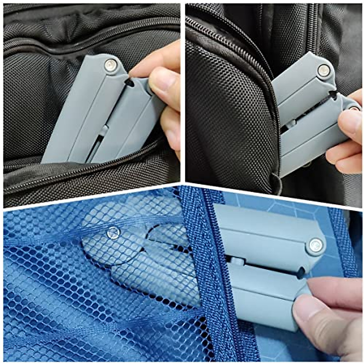 Fineget Collapsible Travel Shorts Skirt Shirt Socks Hangers with Clips Foldable Pants Clothes Plastic Suit Hangers Non Slip Closet Blue Organizer Retail Displays (Grey 2 Pcs, Pink 2 Pcs)