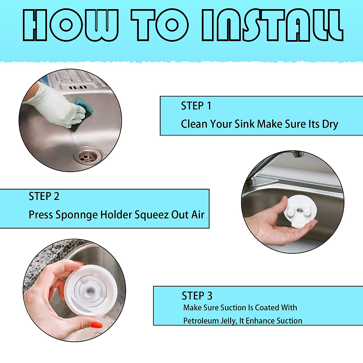 Sponge Holder, Sponge Caddy with Suction Cup Installation, Sponge Sink Organizer for Kitchen and Bathroom, for Holding Smiley Sponges(Sponges Not Included)…