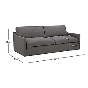 Amazon Brand – Stone & Beam Rustin Contemporary Deep-Seated Sofa Couch, 89"W, Grey