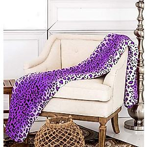 Home Must Haves Safari Animal Print All Season Extra Soft Warm Cozy Premium Sofa Couch Throw Bed Blanket (Queen, Purple Leopard)