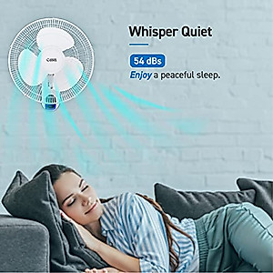 Commercial Cool 16 inch Wall Fan with Remote, White (CCFWR16W)