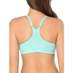 Fruit of the Loom womens Adjustable Shirred Front Racerback Sports Bra, Mint Chip/White/Grey Heather - 3 Pack, 40 US