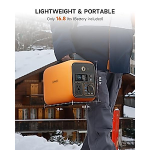 Runhood Solar Generator Rallye 600 Pro, 1296Wh Portable Power Station Hot Swappable Energy Bar Backup Batteries(4*EB324), 110V/600W AC Outlet for Outdoors Camping Travel, Home Use, Emergency, CPAP