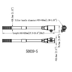 Pactrade Marine Boat Tiller Handle Extension Ergonomic Grip Anodized Aluminum Tubing Suitable for Outboard and Hand-Operated Universal Trolling Motor (Extendable 17.5" - 24.6")