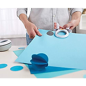 Fiskars 174360-1001 Medium Circle Squeeze Punch, 1 Inch, White , Navy Blue