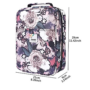 Shulaner Pencil Case Slot Holds 270 to 274 Colored Pencils or 180 to184 Color Gel Pens with Zipper Closure Large Capacity Nylon Pen Organizer for Artist Gray Rose