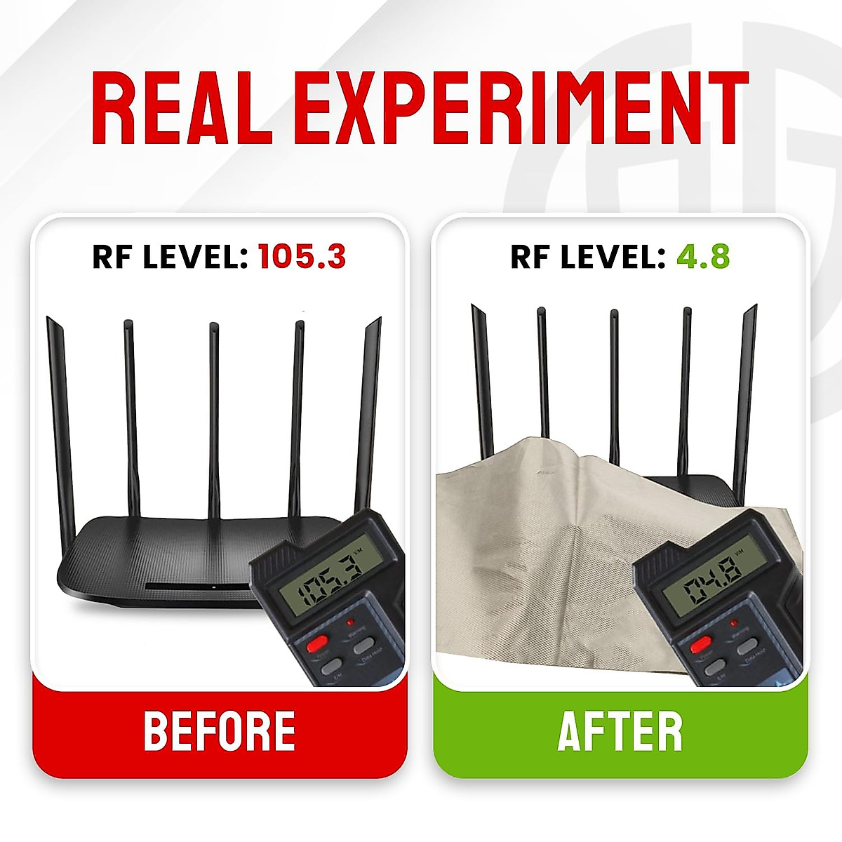 ATMOSURE Faraday Fabric (44" x 36") — 5G & EMF Blocker — Faraday Cage Electromagnetic Radiation Protection from 5G Cellular Signal, EMF, WiFi, Bluetooth, GPS — DYI Faraday Cage EMF Shield WiFi Jammer