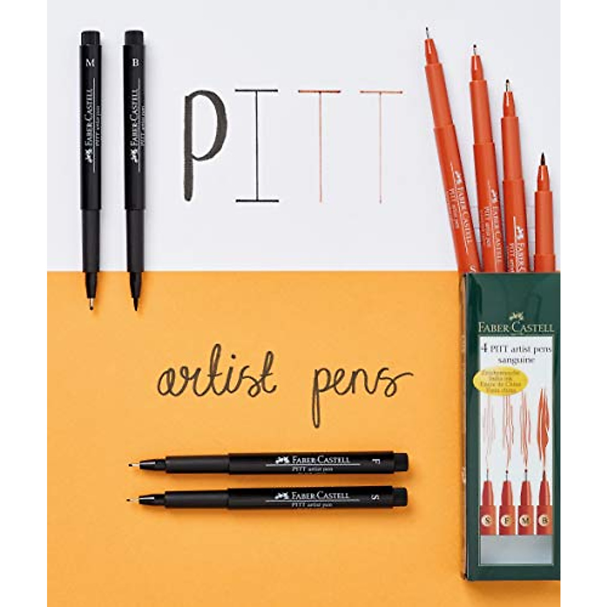 Faber Castell 167188 Water-Based Markers, Pit Artist Pen, 188, Sungin, Small