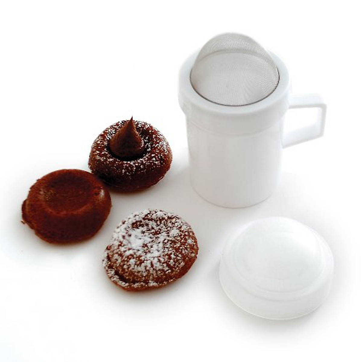 Norpro Multipurpose Sugar Flour Powdered Sugar Shaker Dust Sifter 4.25" Tall New,White