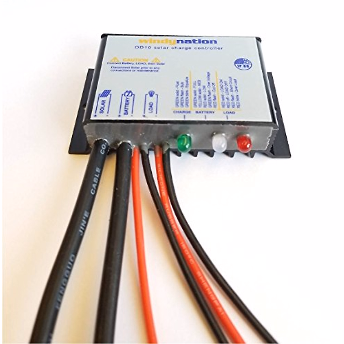 WindyNation Waterproof 10A 12V Solar Charge Controller w/LED Charging and Load Indicators