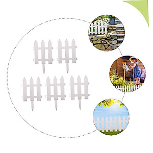IFANLANDOR 5 Sets The Fence Fencing for Yard Privacy Screen Outdoor Garden Fencing Landscape Fence Landscape Border Picket Fence Garden Patio Fence Panel Christmas Small Fence White Plastic
