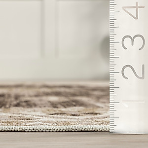 Rugs USA x Lauren Liess Clovebud Geometric Machine Washable Area Rug, 9x12, Brown