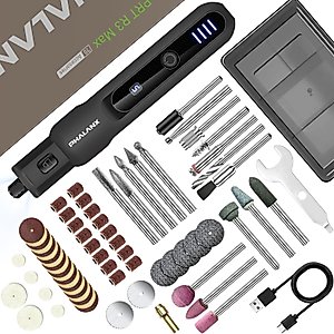 Rotary Tool - 3.7V Cordless Rotary Tool Kit LED Ring Work Light, 2.0Ah Li-ion Battery 5 Speed 70 Accessories Power Rotary Tools 20000RPM,Mini Rotary Tool Cordless for Light DIY Projects/Precision Work
