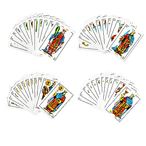 Spanish Playing Cards, Barajas Españolas Originales, Cartas Españolas Originales, Briscas Cards Puerto Rico,Mexican Playing Cards, Mexican Card Game, Spanish Cards Deck (Red + Blue)
