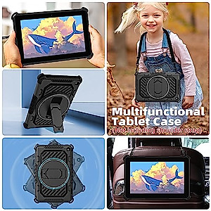 ROISKIN Dual Layer Heavy Duty Anti-Slip Shockproof Tablet Protective Case with 360 Rotating Kickstand [ Kids Friendly ] for Fire 7 Tablet Case 2022 12thGeneration, Not for Samsung TCL Android 7 inch