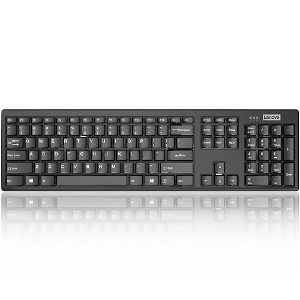 Lenovo – Wireless Compact Keyboard– 100 Cordless Keyboard for PC, Laptop with Windows – Cordless Connection – Silent Key Clicks, Black