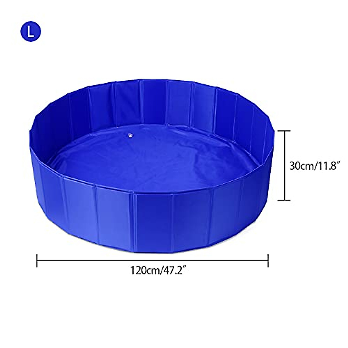 MengK Foldable Dog Padding Pool Swimming Pool Puppy Cat Bath Tub Outdoor Portable Pet Garden Water Pond Ideal for Pets L Size 120 * 30cm
