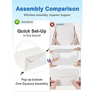 Shallive 12 Pcs Small Party Treat Boxes, 6 Inch Candy Cookie Goodie Gift Bags Gable Box for Kids Birthday Party, White