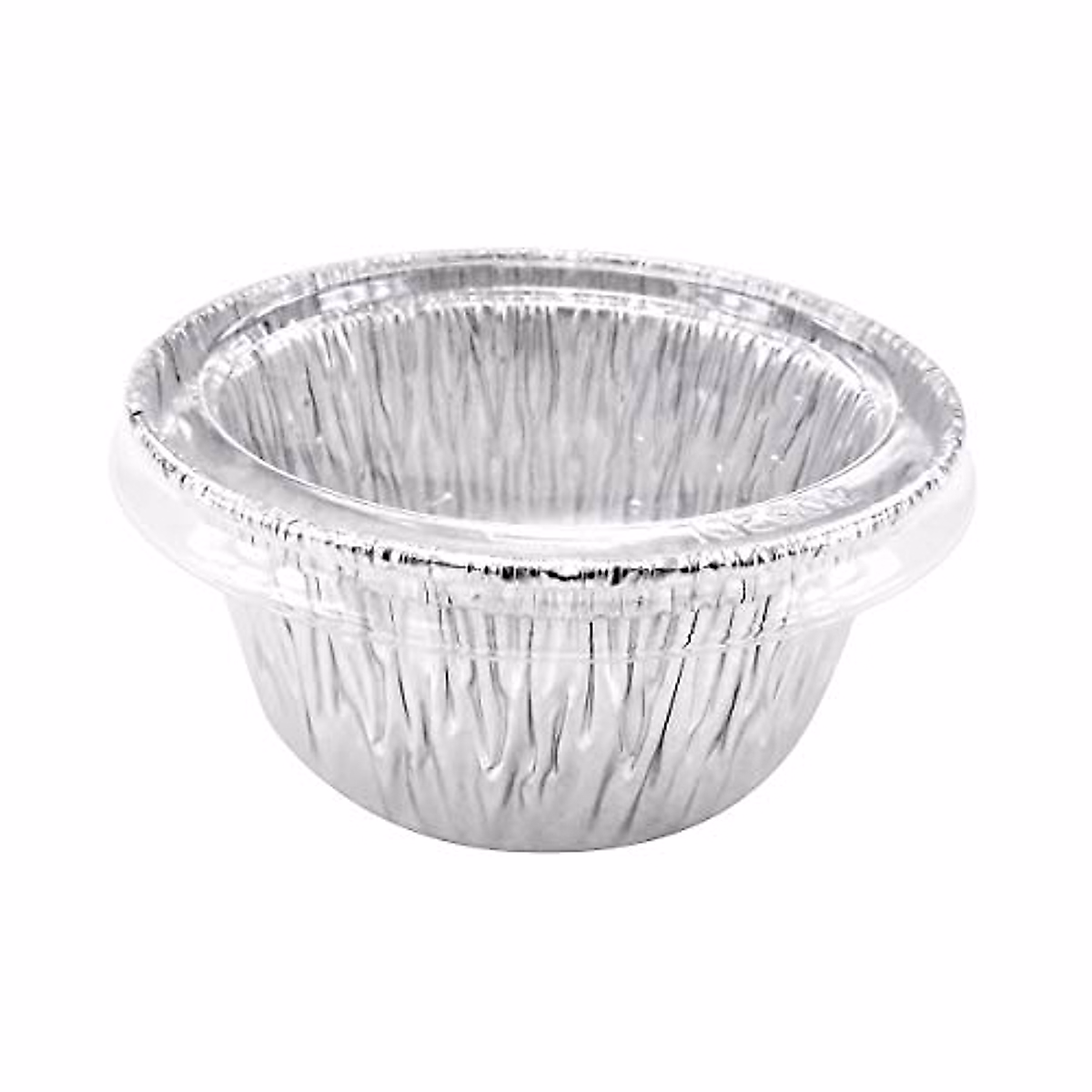 100 Aluminum Foil Muffin Cupcake Ramekin 4oz Cups with Lids Disposable