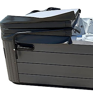 Puri Tech Cover Lifts Pivot Top Mount Spa & Hot Tub Cover Lift Removal System Double Coated Aluminum Structure Fits Most Spas & Hot Tubs (Black)