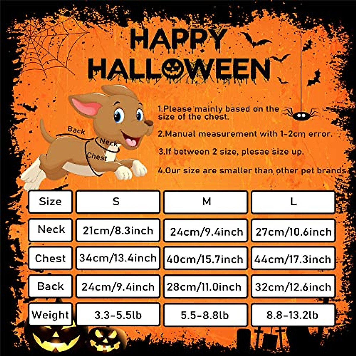 SGQCAR 4Pieces Dog Halloween Shirts Soft Cotton Ghost Skeletons Dog T-Shirt Funny Pet Pumpkin Head Costume for Small Dogs Puppy Cosplay Apparel (Pumpkin, Large)