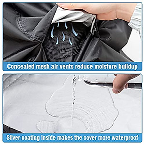 PAMASE 54" Outdoor Prep Table Cover for Keter Unity XL Portable Table Storage Cabinet, Waterproof Heavy Duty BBQ Grill Table Cover (Black)