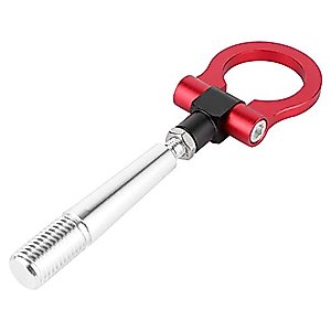 Car Tow Hook, Fydun CNC Aluminum Tow Hook for JDM Style Screw on Track Racing Towing Ring Car Auto Trailer Ring Fit for Infiniti FX35/FX45/FX50 QX70 (Red)