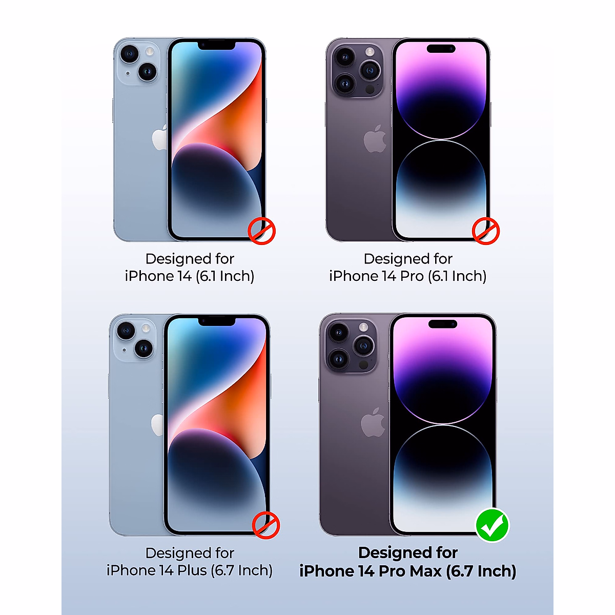 BENKS Designed for iPhone 14 Pro Max Screen Protector, [2 Pack] HD Tempered Glass Screen with [0 Dust 2023 Upgraded Easy Install Tool], Eye Protection