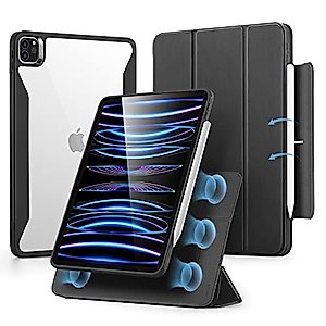 ESR for iPad Pro 11 Inch Case (2022/2021/2020/2018, 4th/3rd/2nd/1st Generation) with Pencil Holder, Removable Magnetic Cover, Vertical Stand, Rebound 360 Series, Durable Black