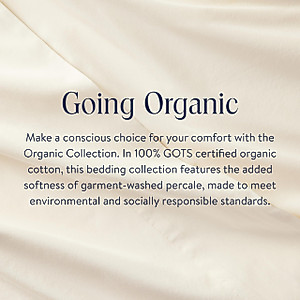 Brooklinen Organic Cotton Core 4 Piece Sheet Set - 100% GOTS-Certified Organic Cotton, Full Size in White - 1 Fitted Sheet, 1 Flat Sheet, 2 Pillowcases | Best Organic Cotton Sheets