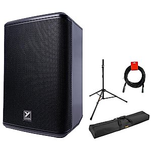 Yorkville Sound EXM-Mobile-8 Portable 3-Way Battery-Powered PA System Bundle with Auray SB-52SSB 51" Stand Bag, SS-47S Speaker Tripod Stand, and XLR-XLR Cable