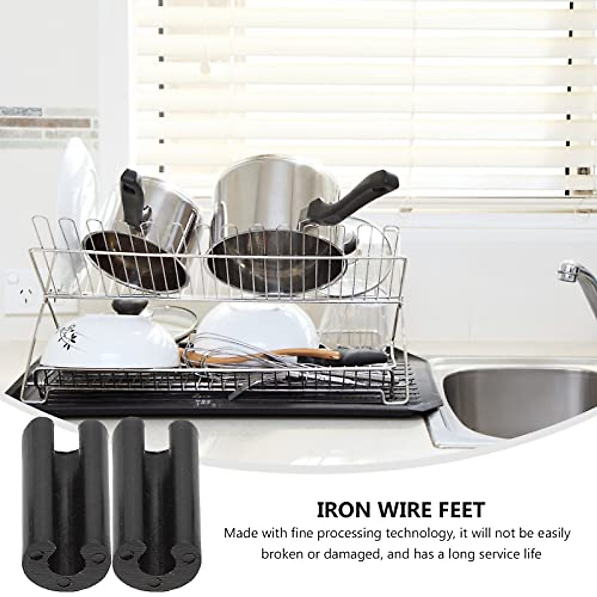 DOITOOL 100Pcs Rubber Feet for Sink Grid, Sink Protectors for Kitchen Sink, Kitchen Sink Wire Rack Feet Replacement Protector Parts for Kitchen Rack (Black)