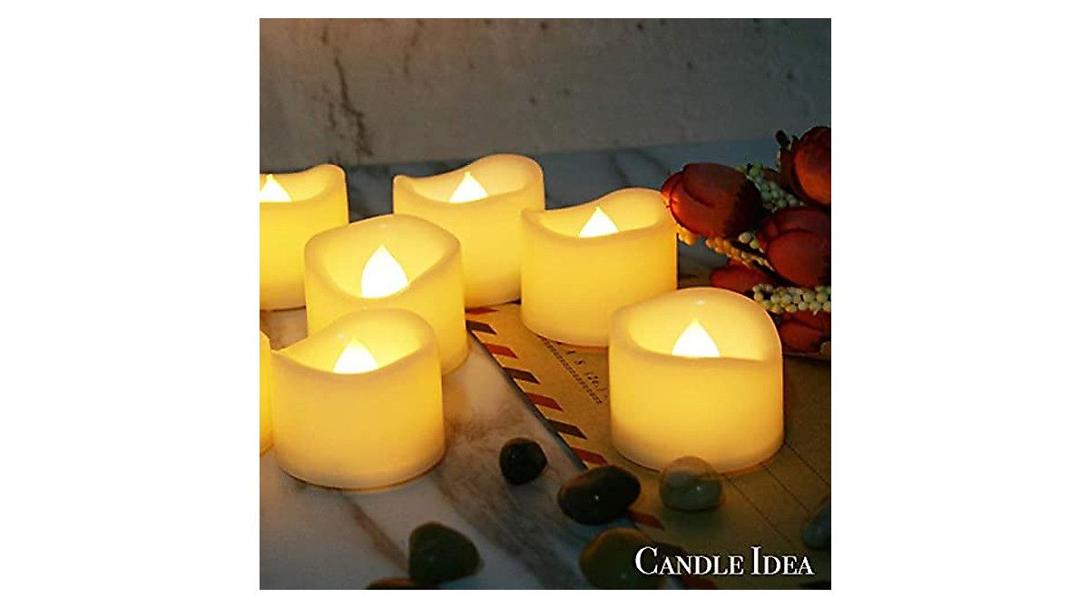 CANDLE IDEA 24 PCS LED Flameless Flickering Tea Lights for Home & Events