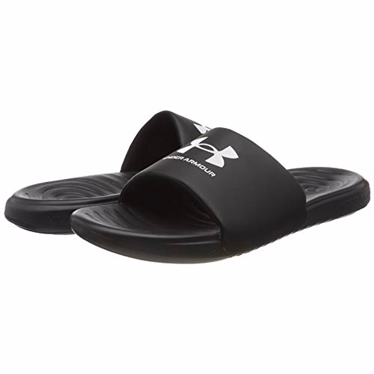 Under Armour Men's Ansa Fixed Strap Slide Sandal, Black (004)/Black, 9