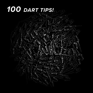 Viper Dart Accessory: Tufflex II 1/4" Thread Soft Tip Dart Points, Black, 100 Count (Pack of 1)