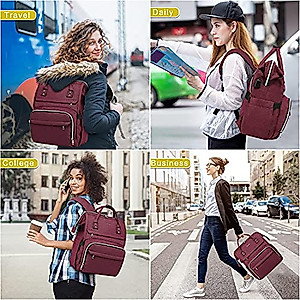 LOVEVOOK Laptop Backpack for Women, 17 Inch Backpack Purse for Women Teacher Backpack Work Computer Backpack Large Travel Backpack (Upgraded)