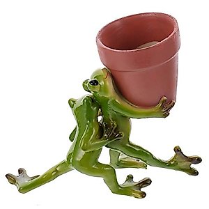DOITOOL Frog Flower Pot Ceramic Succulent Pot Decorative Animal Flower Planter Home Garden Bonsai Flower Vase Fairy Air Plant Container for Office