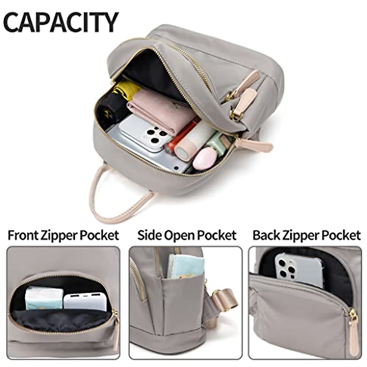 OFIHANLY Mini Backpack for Women Cute Fashion Anti Theft Nylon Travel Bag for Teen Girls