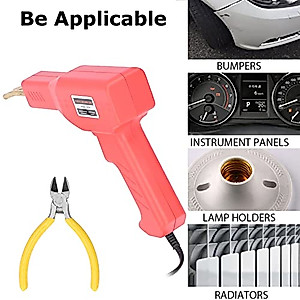 50W Hot Staple Welder Gun, Plastic Welding Machine Car Bumper Repair Kit with Plier, Flat/Outside Corner/Inside Corner/Staples, Welding Repairing Machine for Repairing Bumpers(#1)