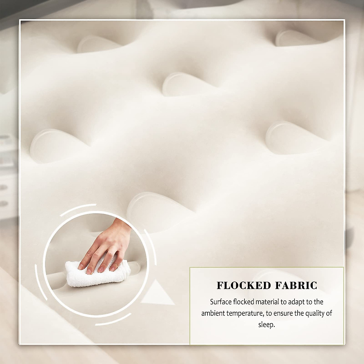 RAPTAVIS Queen Size Air Mattress Sofa Bed with Headboard and Pillow, Inflatable Bed for Outdoor Overnight