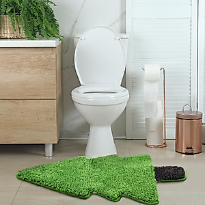 Tinideya Christmas Tree Bathroom Rugs Cute Bath Mat for Kids 28''x20'' Bath Mats for Tub Christmas Tree Green Bath Mat Christmas Bathroom Decoration Washable Christmas Decorative Non Slip Doormat