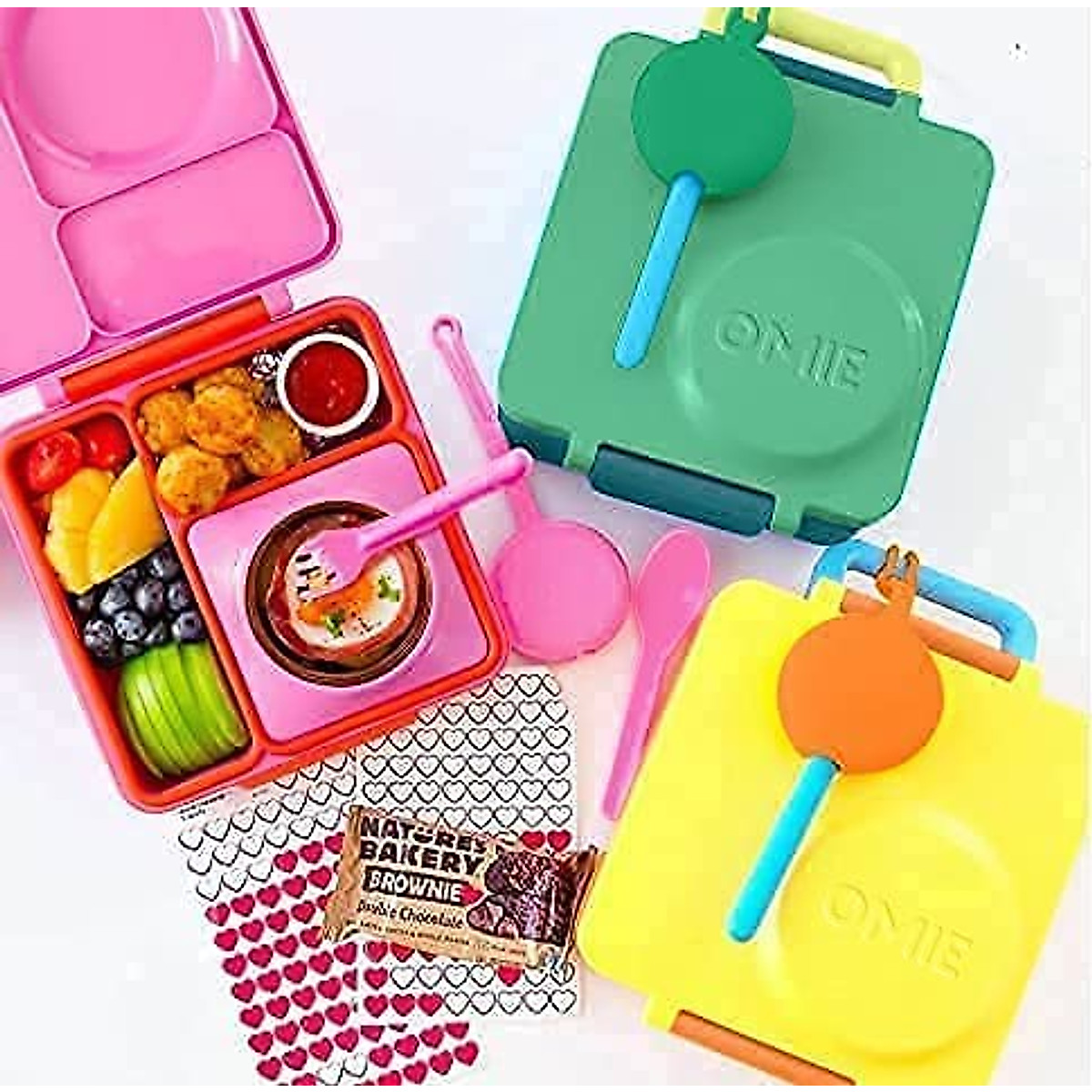 OmieBox Deluxe Bundle Set - Insulated Bento Lunch Box With Thermos PLUS Reusable Fork and Spoon with Case - (Purple)