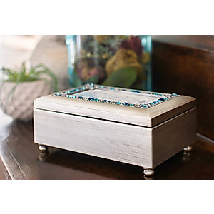 Cottage Garden Watching Over You Champagne Silver Petite Jeweled Music Box Plays Friend in Jesus