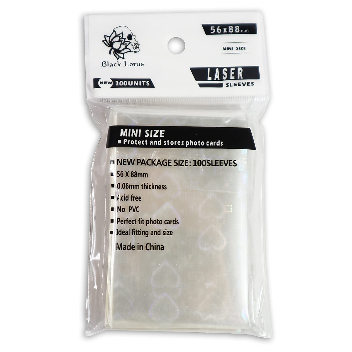 Black Lotus 100pcs/Lot Love Heart-Shape Laser Flashing Card Sleeves Trading Cards Film Magic Kpop Card Protector Holographic Foil Protective Cover (61x88mm)