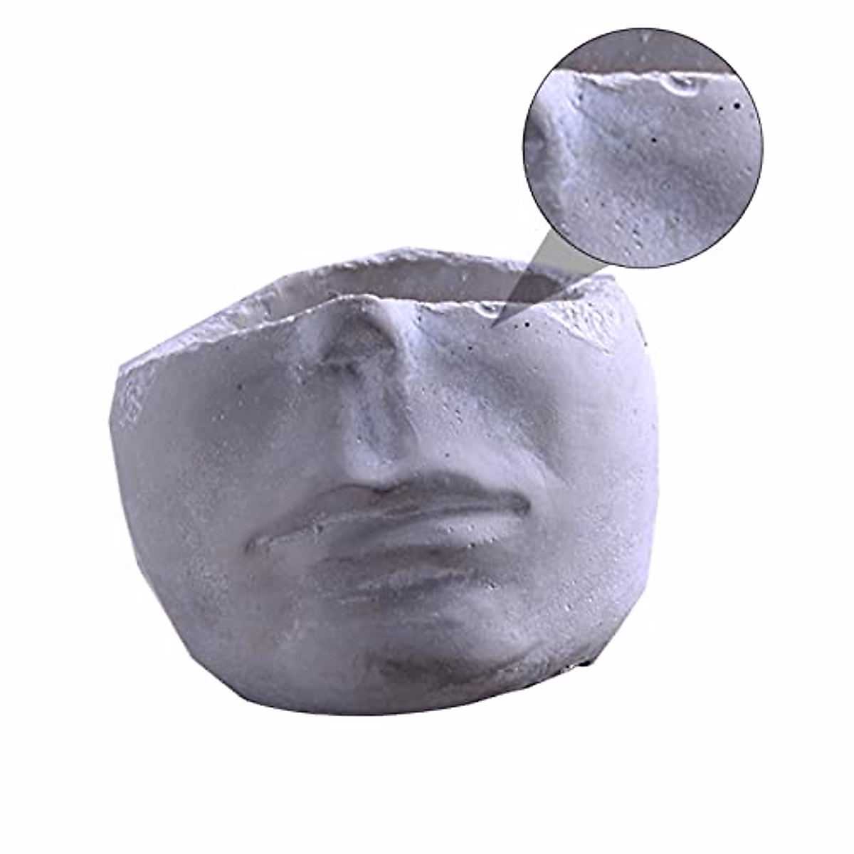 DIKACA Container Succulents Tabletop Desktop Plant Head Vase Houseplants Annuals Face Decor Statue Bonsai Unique Ornament Creative Garden Planter Design Shaped Flower Sculpture Succulent